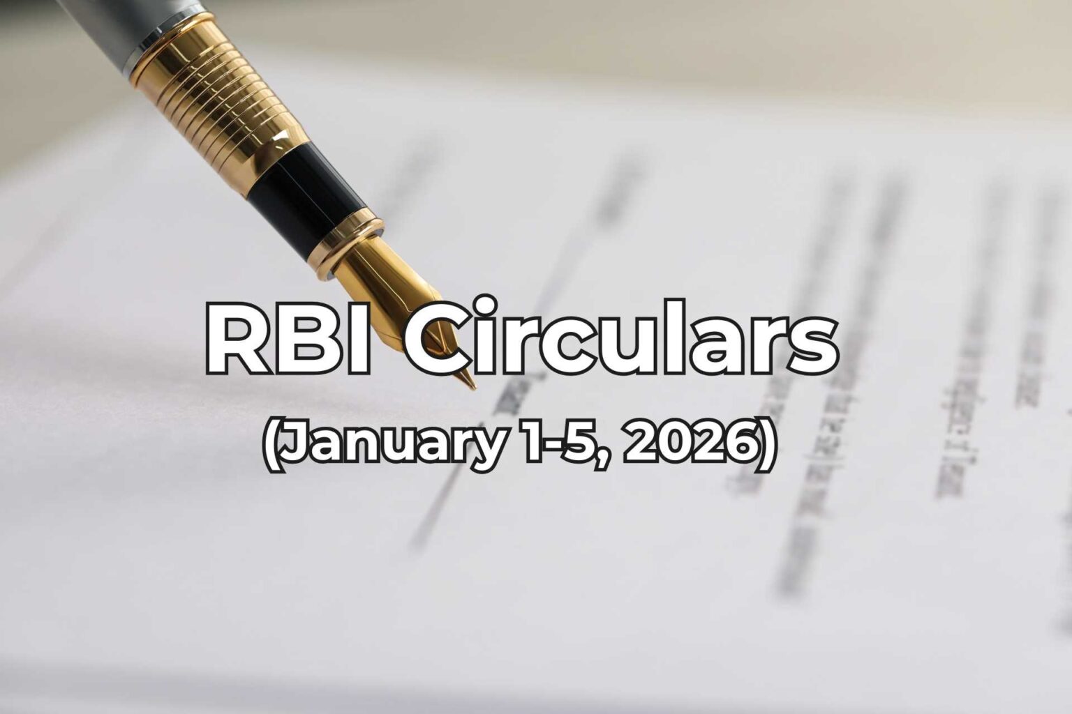 RBI Circulars Jan 1-5, 2026 | Finakon